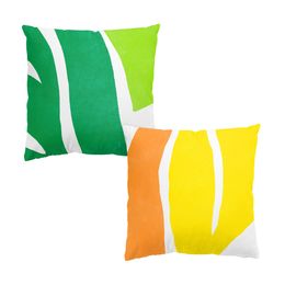 Dekokissen 2er Set Formen in Farbe - Gr&uuml;n Gelb Mix Duo