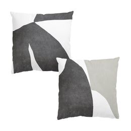 Dekokissen 2er Set Formen in Farbe - Schwarz Grau Duo