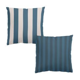 Bilderwelten Dekokissen Kissenbezug 2er Set blau Abstrakt - Ocean Blue Streifen Duo - Punkte Sofakissen Bezug & F&uuml;llung in 40x40 50x50 60x60