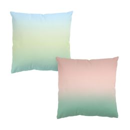 Dekokissen 2er Set Mint Rosa-Gr&uuml;n Farbverlauf Duo