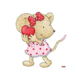 Wandtattoo Kinderzimmer Lillebi Baby Maus Kikibell mit Herzchen Babyzimmer Wandsticker Baby, Junge & M&auml;dchen Steinbeck Wandaufkleber