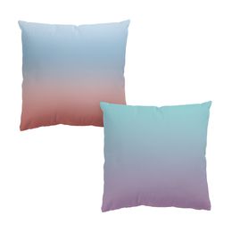 Dekokissen 2er Set Mint-Violett, Blau-Rosa Farbverlauf Duo