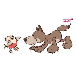 Wandtattoo Kinderzimmer Junge NICI Woody Wulf Wandsticker Wolf Waldtiere Wandaufkleber in S-XXL Jungenzimmer