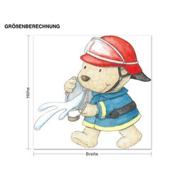 Wandtattoo Kinderzimmer Junge Pitzelpatz l&ouml;scht Feuerwehr Babyzimmer Wandsticker Tiere B&auml;r Wandaufkleber in S-XXL Steinbeck