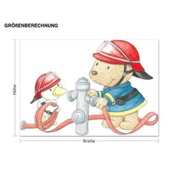 Wandtattoo Kinderzimmer Junge Pitzelpatz und Schnaddeldatz Feuerwehr Feuerwehr Babyzimmer Wandsticker Tiere B&auml;r Wandaufkleber in S-XXL