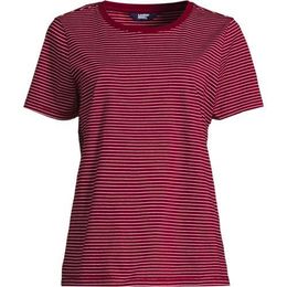 LANDS' END Supima T-Shirt mit Rundhalsausschnitt, Damen,  Rot, Baumwolle, by Lands' End