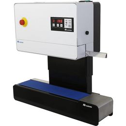 Durchlauffolienschwei&szlig;ger&auml;t D545 Vertikal, mit F&ouml;rderband, wei&szlig;/blau kaiserkraft