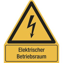 Kombischilder mit Text f&uuml;r Warnkennzeichen, Elektrischer Betriebsraum etc., dreieckig, VE 10 Stk, Folie, LxH 210 x 240 mm kaiserkraft