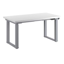 ANKE Werkbank, elektrisch h&ouml;henverstellbar, H&ouml;henverstellbar 695 - 1350 mm, Kunststoffschichtplatte/grau, Breite 1500 mm