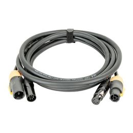 DAP-Audio DAP FP23 Hybrid Cable - Power Pro True & 5-pin XLR - DMX / Power - 6 m - schwarze Ummantelung