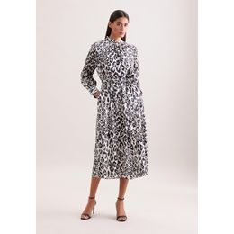 Sommerkleid Seidensticker, Damen, Gr. 3XL (46), Normalgr&ouml;&szlig;en, schwarz-wei&szlig; (off, wei&szlig;), 100% Viskose, bedruckt, regular fit, Rundhals, Kleider Sommerkleid, 1/1 Rundhals Druck