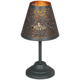 Teelichthalter AMBIENTE HAUS "Teeliicht-Lampe in Grau - (H) 24 cm", grau, B:12cm H:24cm T:12cm &Oslash;:12cm, Eisen, Kerzenhalter, Teelichthalter