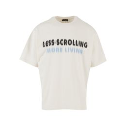 T-Shirt 2Y STUDIOS "2Y Studios Herren 2Y Less Scrolling Oversize Tee", Jungen, Gr. S, sanftes wei&szlig;, 100% Baumwolle, bedruckt, relaxed fit, Rundhals, Shirts T-Shirt
