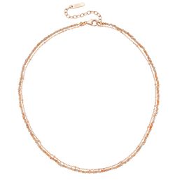 Collier "mit apricotfarbigen Sonnenstein-Kugeln, Silber 925", rosa, Giorgio Martello MILANO, Halsketten, Damen, 45cm, Silber 925 (Sterlingsilber), Collier