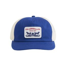 Levi's Trucker Cap LEVI'S "PRESIDIO TRUCKER", Herren, blau (true blau), Web, Baumwolle, unifarben, Caps, mit Logo Stickerei