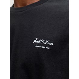 Jack & Jones PlusSize Rundhalsshirt "JJEARCHIVE GRAPHIC TEE SS O-NECK PLS", Jungen, Gr. 3XL, schwarz, Jersey, Obermaterial: 100% Baumwolle, JACK & JONES PLUSSIZE, bedruckt, regular fit normal, Rundhals, Shirts Rundhalsshirt, Baumwolle, regular fit