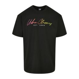 T-Shirt Urban Classics "Urban Classics Herren Script Logo Tee", Jungen, Gr. L, schwarz, 100% Baumwolle, unifarben, oversize, Rundhals, Shirts T-Shirt