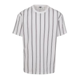 T-Shirt Urban Classics "Urban Classics Herren Heavy Oversized AOP Stripe Tee", Jungen, Gr. L, wei&szlig;, navy, 100% Baumwolle, gestreift, oversize, Rundhals, Shirts T-Shirt