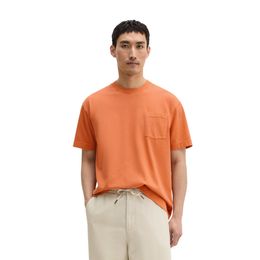 Marc O'Polo T-Shirt MARC O'POLO "aus schwerem Bio-Baumwoll-Jersey", Jungen, Gr. XL, orange (faded coral), Obermaterial: 100% Baumwolle, unifarben, Basic, relaxed fit, Rundhals, normaler Saum, Shirts T-Shirt