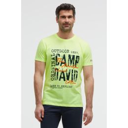Rundhalsshirt CAMP DAVID, Jungen, Gr. 4XL, gr&uuml;n, Single Jersey, Material: 65% Polyester, 35% Baumwolle, bedruckt, regular fit normal, Rundhals, eingesetzt gerader Abschluss, Shirts Rundhalsshirt, mit Necktape