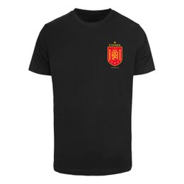 T-Shirt MisterTee "MisterTee Spanish Chest Crest Tee", Jungen, Gr. M, schwarz, 100% Baumwolle, bedruckt, normal, Rundhals, Shirts T-Shirt