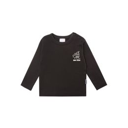 Sweatshirt Liliput "Boo Crew To Go", Jungen, Gr. 50/56, schwarz (anthrazit), 100% Baumwolle, bedruckt, normal, Rundhals, Sweatshirts Sweatshirt, mit praktischen Druckkn&ouml;pfen an der Schulter