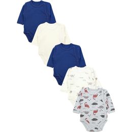 Langarmwickelbody TUPTAM "Wickelbody Baby Langarm Wickelbody 5er Pack", Jungen, Gr. 74, N-Gr, blau (blau_beige_tiere_dino), Obermaterial: 100% Baumwolle CO., Bodys