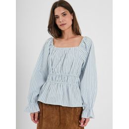 Funktionstop NORR "NORR Top Alva", Damen, Gr. 34, blau (light blau stripe), Obermaterial: 100% Baumwolle, Tops