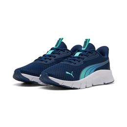 Sneaker Puma "FLEXFOCUS LITE MODERN BLAZE FADE JR", Jungen, Gr. 35,5, blau (persian blau, intense mint, Puma wei&szlig;), Textil, Schuhe Sneaker