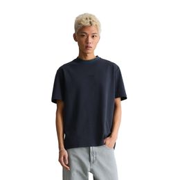 Marc O'Polo T-Shirt MARC O'POLO DENIM "aus schwerem Bio-Baumwoll-Jersey", Jungen, Gr. L, navy teal, Obermaterial: 96% Baumwolle, 4% Elasthan, unifarben, Basic, relaxed fit, Rundhals, normaler Saum, Shirts T-Shirt