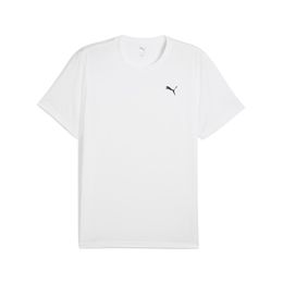 Trainingsshirt Puma "TAD ESSENTIALS Einfarbiges T-Shirt mit Cat Logo Herren", Herren, Gr. M, wei&szlig;, Obermaterial: 100% Polyester, regular fit, Rundhals, Shirts