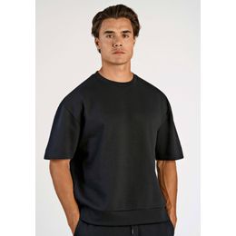 Kurzarmshirt LINDBERGH "T-Shirt (Kurzarm) Oversize Fit", Jungen, Gr. L, schwarz, Obermaterial: 60% Baumwolle, 40% Polyester, unifarben, oversize, Rundhals, Shirts