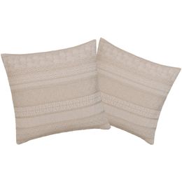 Kissenbez&uuml;ge OTTO HOME "Toscana Kissenbezug", beige (natur), B:50cm L:50cm, Mischgewebe, Obermaterial: 80% Baumwolle, 10% Polyacryl, 10% Polyester, Kissenbez&uuml;ge, passend zur Tagesdecke Toscana, in Gr&ouml;&szlig;e 50x50 cm