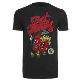 T-Shirt MisterTee "MisterTee Herren Best Homies Tee", Jungen, Gr. S, schwarz, 100% Baumwolle, bedruckt, normal, Rundhals, Shirts T-Shirt