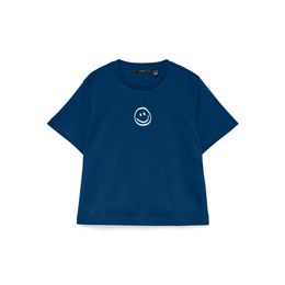 V&eacute;ro Moda Kurzarmshirt VERO MODA "VMSARA METTE SS TOP BOX JRS GA NOOS", Damen, Gr. L, navy peony print:1 smile hellwei&szlig;, Jersey, Obermaterial: 100% Baumwolle, bedruckt, regular fit normal, Rundhals, Shirts, Baumwolle, regular fit