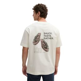 Marc O'Polo T-Shirt MARC O'POLO, Jungen, Gr. L, egg wei&szlig;, Jersey, Obermaterial: 100% Baumwolle, loose fit normal, Rundhals, Shirts T-Shirt, loose mit maritinem R&uuml;ckenprint