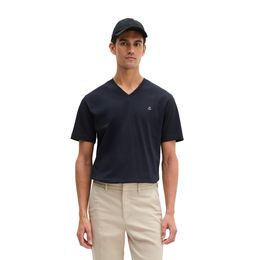 Marc O'Polo T-Shirt MARC O'POLO "aus reiner Bio-Baumwolle", Jungen, Gr. S, schwarz navy, Obermaterial: 100% Baumwolle, unifarben, Basic, regular fit, V-Ausschnitt, Shirts T-Shirt
