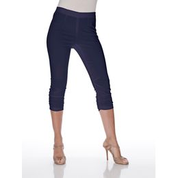 Caprihose Heine, Damen, Gr. 36, Normalgr&ouml;&szlig;en, blau (marine), 70% Viskose, 25% Polyamid, 5% Elasthan, unifarben, 3/4-L&auml;nge, Hosen Caprihose