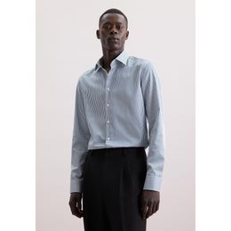 Businesshemd Seidensticker "Schwarze Rose", Herren, Gr. M (39), normale &Auml;rmell&auml;ngen, sage gr&uuml;n, 100% Baumwolle, gestreift, tailored fit, 2-Knopf-Manschette, Hemden, Shaped 1/1 Kentkragen Gestreift