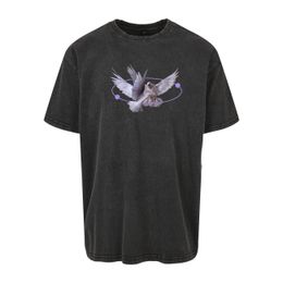Kurzarmshirt "Upscale by Mister Tee Herren Vive la Liberte Oversize Tee", Jungen, Gr. L, schwarz acid washed, 100% Baumwolle, UPSCALE BY MISTER TEE, unifarben, oversize, Rundhals, Shirts
