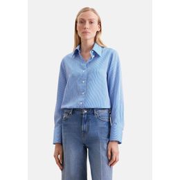 Hemdbluse Seidensticker, Damen, Gr. S (36), blau, 83% Viskose, 17% Polyamid, gestreift, regular fit, ohne Ausschnitt, Blusen Hemdbluse, 1/1 Kragen Gestreift