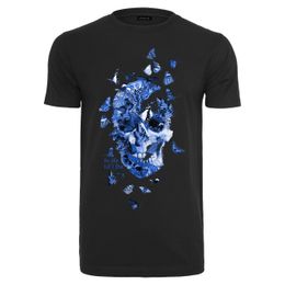 T-Shirt MisterTee "MisterTee Herren Butterfly Skull Tee", Jungen, Gr. M, schwarz, 100% Baumwolle, unifarben, normal, Rundhals, Shirts T-Shirt