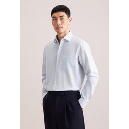 Businesshemd Seidensticker "Schwarze Rose", Herren, Gr. XL (44), normale &Auml;rmell&auml;ngen, wei&szlig; (gr&uuml;n), 100% Baumwolle, bedruckt, comfort fit, 2-Knopf-Manschette, Hemden, Comfort 1/1 Kentkragen Druck