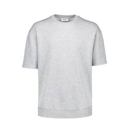 Kurzarmshirt LINDBERGH "T-Shirt (Kurzarm) Oversize Fit", Jungen, Gr. L, grau mel, Obermaterial: 60% Baumwolle, 40% Polyester, unifarben, oversize, Rundhals, Shirts