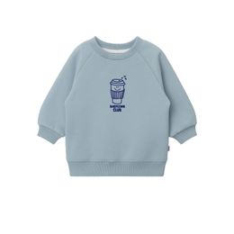 Sweatshirt Liliput "Babyccino Club", Jungen, Gr. 110/116, blau (hellblau), 80% Baumwolle, 20% Polyester, bedruckt, normal, Rundhals, Sweatshirts Sweatshirt, mit lustigem Druck