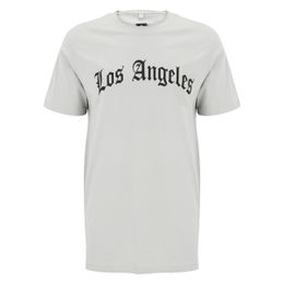 T-Shirt MisterTee "MisterTee Herren Los Angeles Wording Tee", Jungen, Gr. L, wei&szlig; (lightasphalt), 100% Baumwolle, bedruckt, normal, Rundhals, Shirts T-Shirt