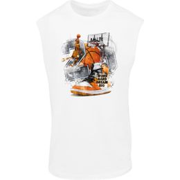 T-Shirt MisterTee "MisterTee Vintage Ballin Sleeveless Tee", Jungen, Gr. XXL, wei&szlig;, 100% Baumwolle, bedruckt, normal, Rundhals, Shirts T-Shirt