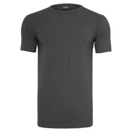 T-Shirt Urban Classics "Urban Classics Herren Fitted Stretch Tee", Jungen, Gr. M, grau (charcoal), 95% Baumwolle, 5% Elasthan, unifarben, normal, Rundhals, Shirts T-Shirt