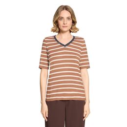Kurzarmshirt Betty Barclay "Damen mit V-Ausschnitt", Damen, Gr. 36, braun, nature, Jersey, Obermaterial: 95% Viskose, 5% Elasthan, tailliert normal, V-Ausschnitt, Shirts