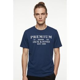 Jack & Jones T-Shirt JACK & JONES "JPRBLUCALVIN SS TEE FST", Jungen, Gr. L, blau (pageant blau), Jersey, Obermaterial: 100% Baumwolle, bedruckt, regular fit normal, Rundhals, Shirts T-Shirt